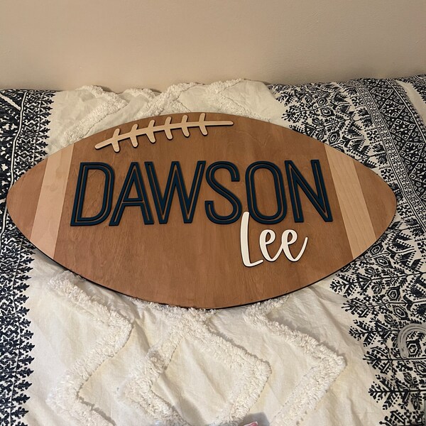 Wooden Football Name Sign Football Nursery Sign Sports Name Sign ...