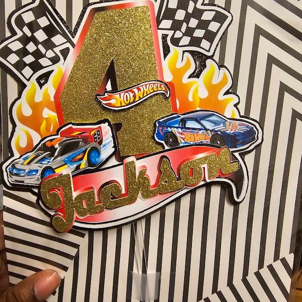 Fast Car Cake Topper, Car Party Cake Topper, Racing Car Birthday Party ...