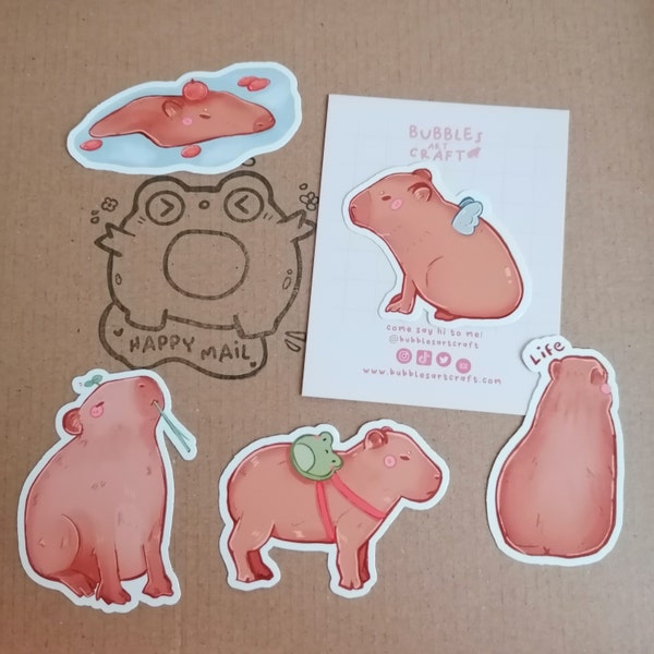 Capybara Stickers | Sticker Pack | Laptop Sticker | Vinyl Sticker ...