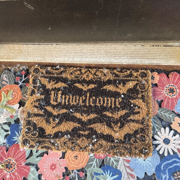 Unwelcome Bat Coir Doormat, Halloween Decor - Etsy