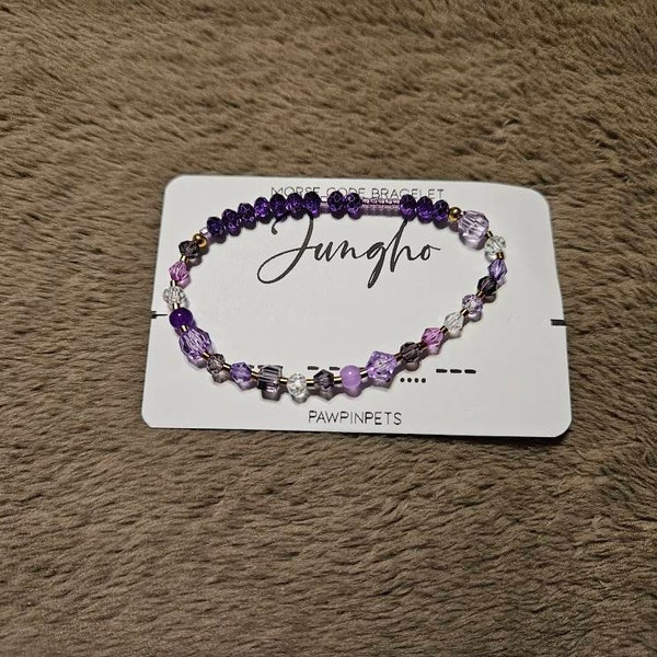 KPOP Bias Beaded Bracelet: Atiny Mic Colors Morse Code - Hidden Message ...