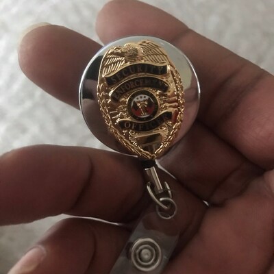 SEO Security Enforcement Officer Mini Badge Retractable ID Card Holder ...