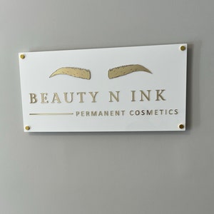 Gold and White Custom Sign for the Wall With All Mounting Material gold ...