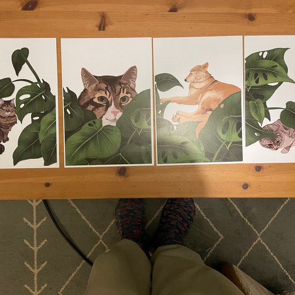 Calico Cat Painting, Cat Decor, Calico Cat Print, Cat Artwork, Cat ...