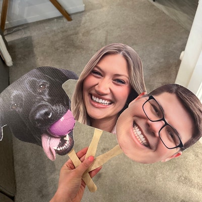 Custom Face Fans With Wooden Handle, Wedding Heads, Bachelorette Groom ...