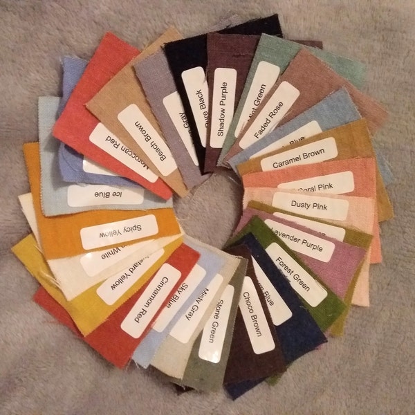 Linen Clothing Sample Pack Fabric Swatches Color Samples Solid Fabric ...