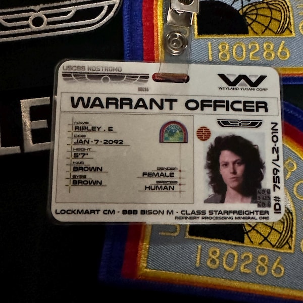 Alien Ripley ID Badge Prop Cosplay, USCSS Nostromo Weyland Yutani Crew ...