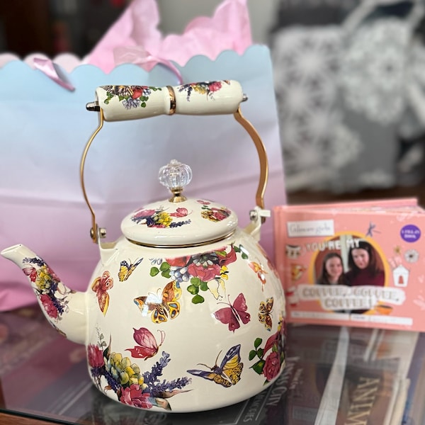 Floral Tea Kettle for Stove Top, Vintage Kettle, Tea Kettle, Kettle ...