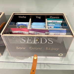 Seed Organiser, Seed Gift Box, Seed Storage Box, Engraved Seed Packet ...