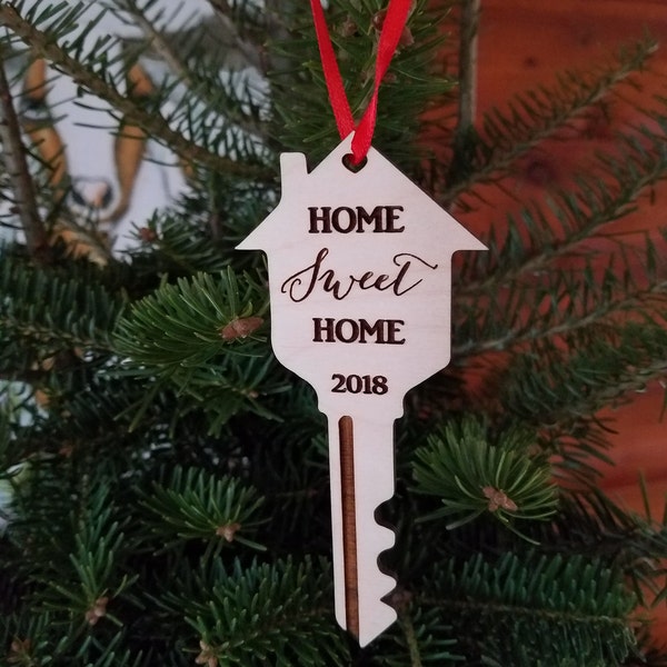 Home Sweet Home Ornament- Key Ornament- Gift Under 15 - Etsy