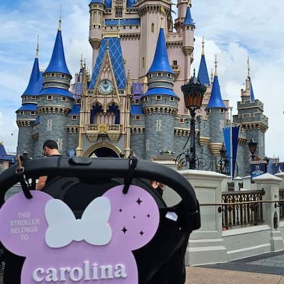 Custom Disney Stroller Sign Minnie Mouse Acrylic Sign Custom Stroller ...