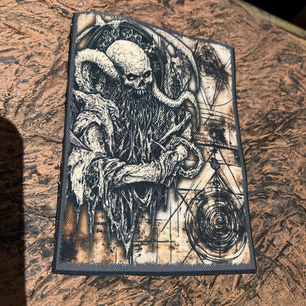 Demon Spell Book Necronomicon Page Grunge Style Iron on DIY Canvas ...