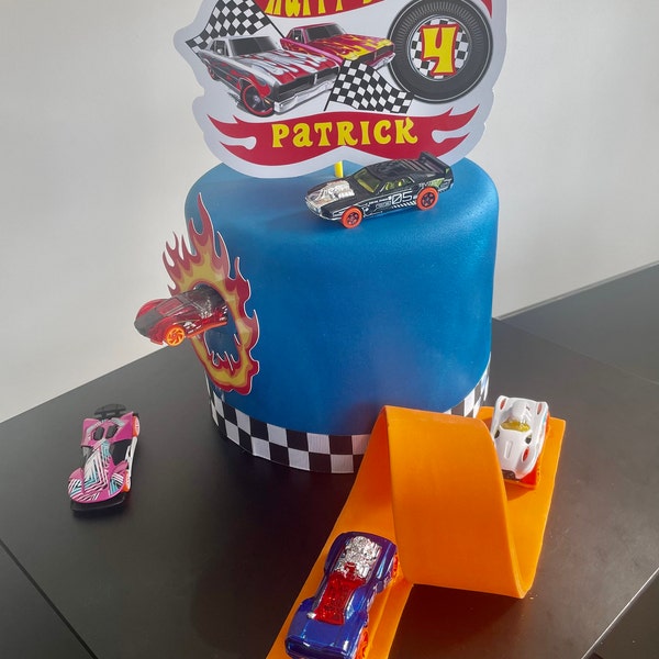 Fire Hoop/ Ring of Fire Hot Wheels Cake Topper With Stick - Etsy