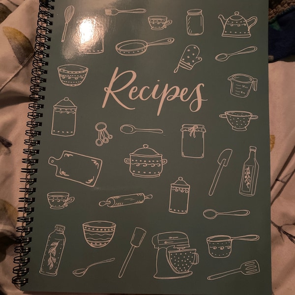 Blank Recipe Notebook Large Recipe Book Kitchen Utensils Recipe Journal ...