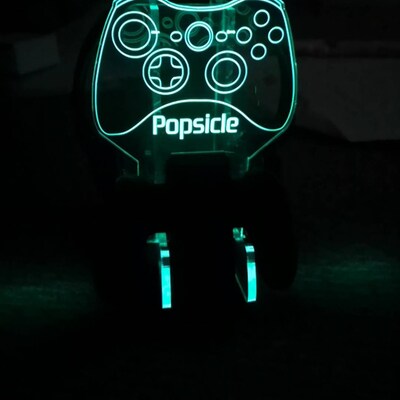 Personalised Neon Green Controller and Headset Gaming Station With ...