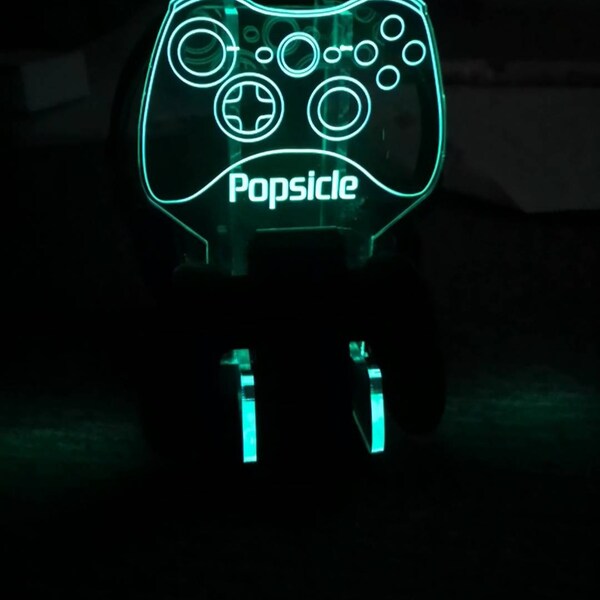 Personalised Neon Green Controller and Headset Gaming Station With ...
