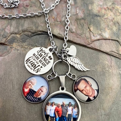 Memory Photo Handmade Jewelry Memorial Necklace Gift Your Wings Were ...