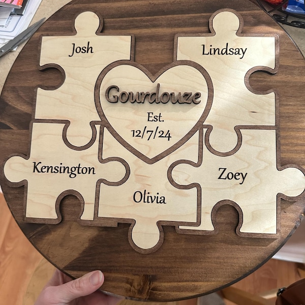 Unity Ceremony Puzzle, Rustic Style Puzzle, Removable Puzzle Pieces ...