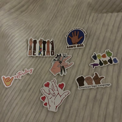 ASL, Sign Language Stickers, Vinyl Stickers, 10-50 Pcs Random Pack ...