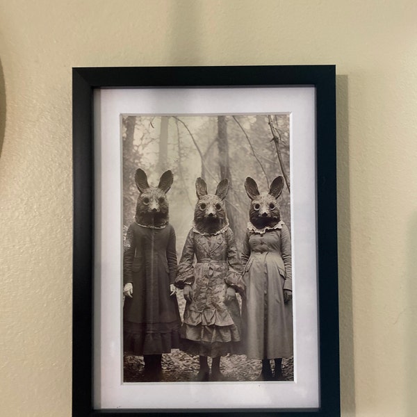 Rabbit Cult of the Forest, Vintage Photography, Art Poster Print, Dark ...