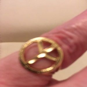 Peace Ring Gold Ring Peace Sign Jewelry Peace Symbol Ring Simple ...