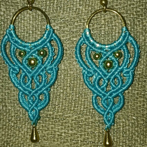 Macrame Earrings, Handmade Earrings, Asymmetric Hoops Earring, Handmade ...