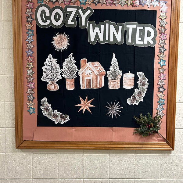 Christmas Bulletin Board Kit | Classroom Decor | Neutral Winter - Etsy