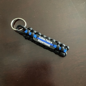Thin Blue Line Keychain Personalized Police Keychain With | Etsy
