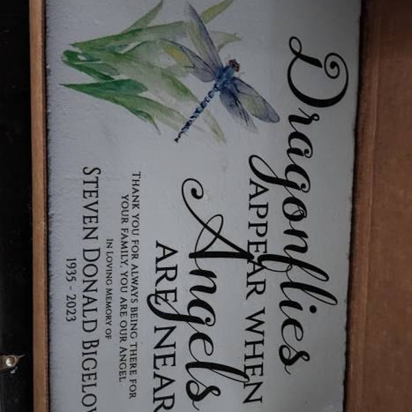 Dragonfly Memorial Stone | Sympathy Gift | Dragonflies Appear When ...