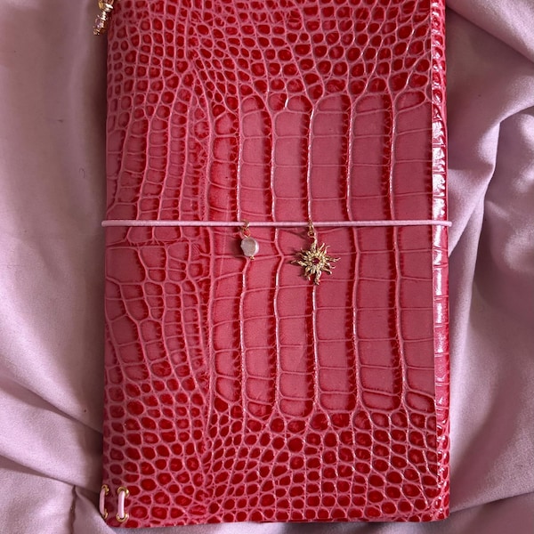 Pink/fuchsia Croc Collection** A5 Leather Journal Covers - Journaling ...
