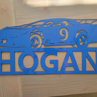Race Car Custom Name Metal Sign, Race Car Sign, Dirt Track Racing Sign ...