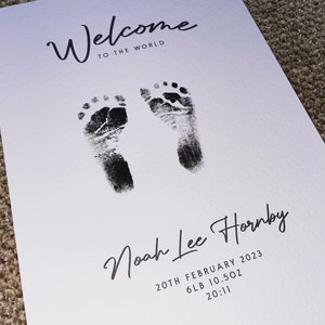 Boho Pampas Grass Baby Footprint Kit Personalised New Baby - Etsy UK