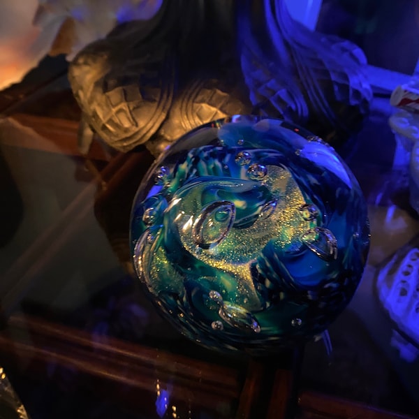 Ocean Tides-rd / Handblown Glass Paperweights - Etsy