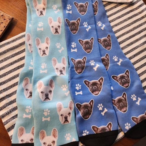 Custom Dog Socks, Personalized Pet Photo Socks, Customized Cute Dog ...