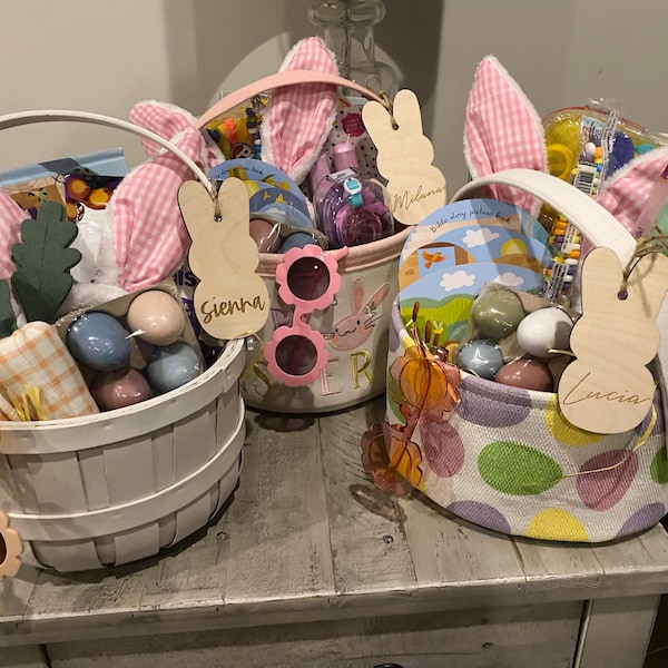Easter Basket Tags | Bunny Tags | Name Tags | Easter Basket | Custom ...