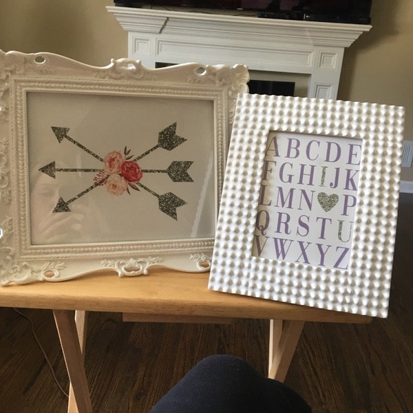 ABC Print Purple and Silver Alphabet Printable Purple Gray Nursery ...