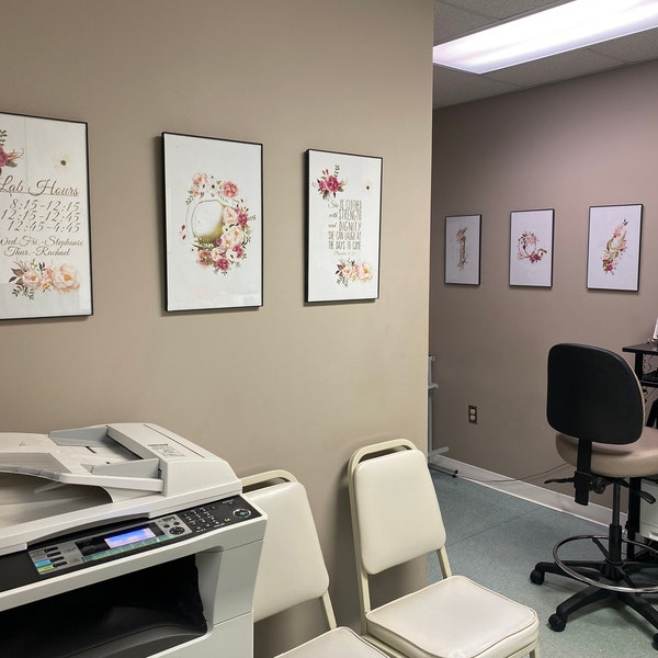 Phlebotomist Gift Butterfly Needle Art, Floral Phlebotomy Print ...