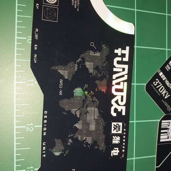 Futuristic Cyberpunk Vinyl Sticker With Cool Tech Modification Design ...