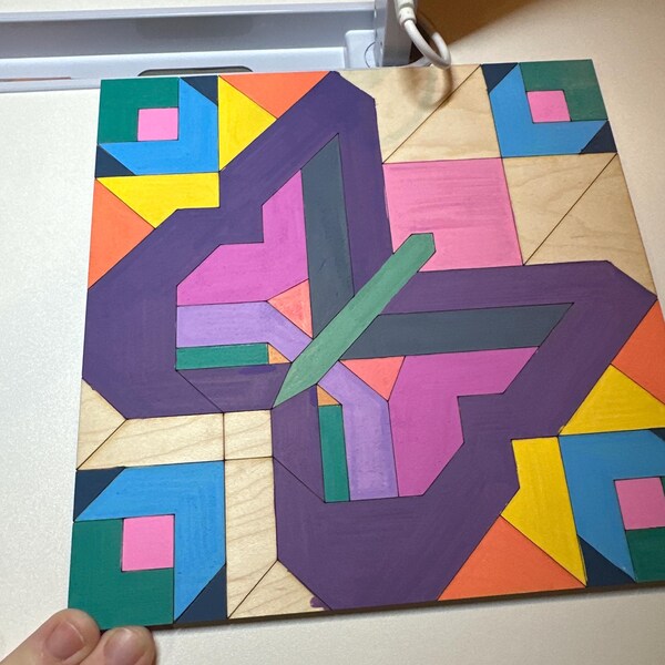 Diamond Flower Wooden Barn Quilt Block: DIY Craft Kit - Etsy
