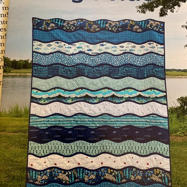 PAPER High Tide Quilt Pattern by Slice of Pi Quilts [waves Easy Beginner Bias Tape Applique ...