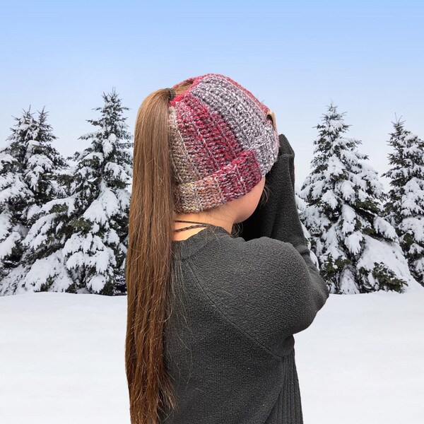 Easy Breezy Bun Beanie Crochet Pattern - Messy Bun Hat Crochet Pattern ...