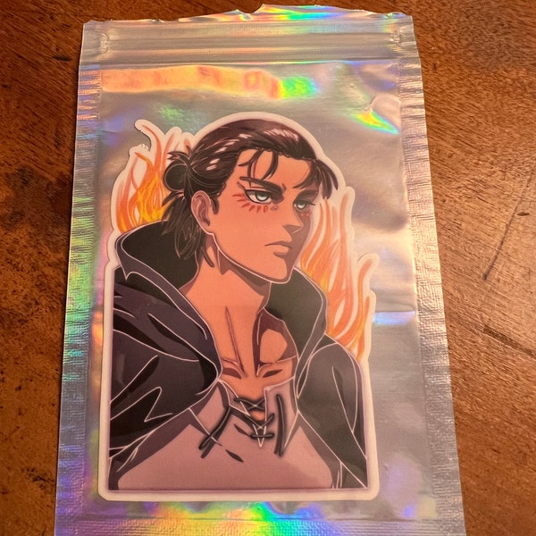 Eren Yeager Attack on Titan Sticker Gloss or Holographic Laminate - Etsy
