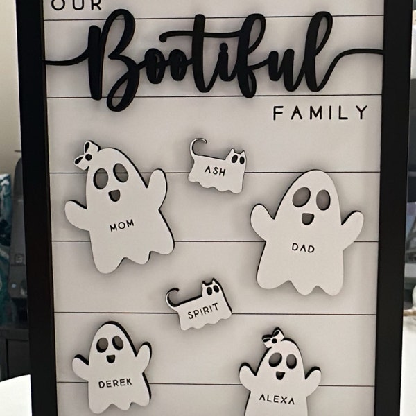Our Bootiful Family Sign | Customized Family Ghost Sign | Halloween ...