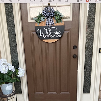 Front Door Decor Welcome to Our Home Year Round Wreath Door Hanger ...