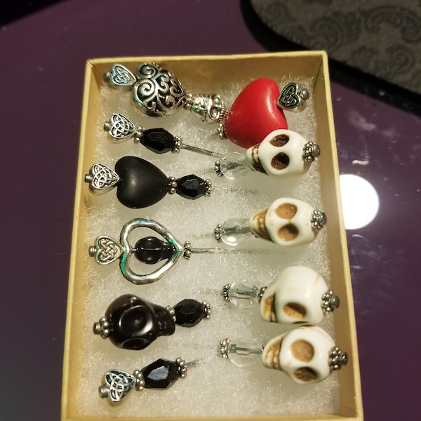White Skull Voodoo Pin Set of 4 - Etsy