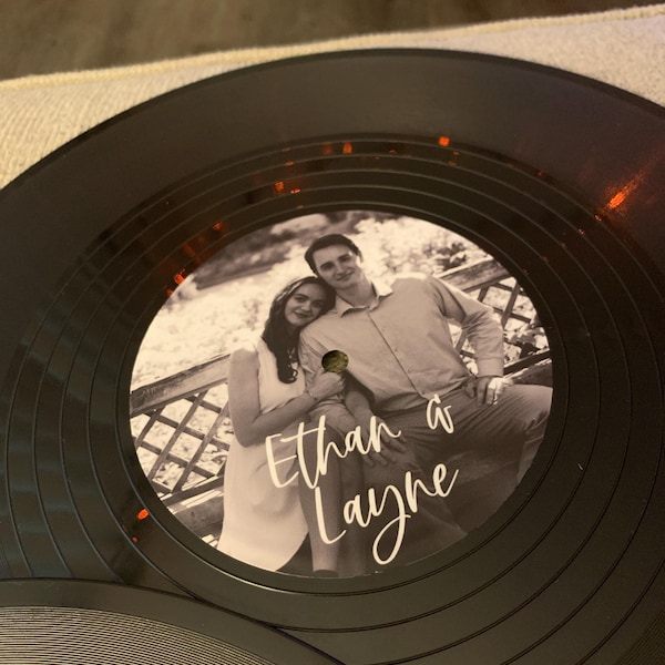 Just Married Wedding Vinyl Record Sticker for Guest Book Personalized ...