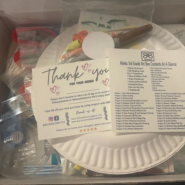 1st Grade Art Box - Pre-packaged Project Supplies for the Entire School Year!! - Etsy