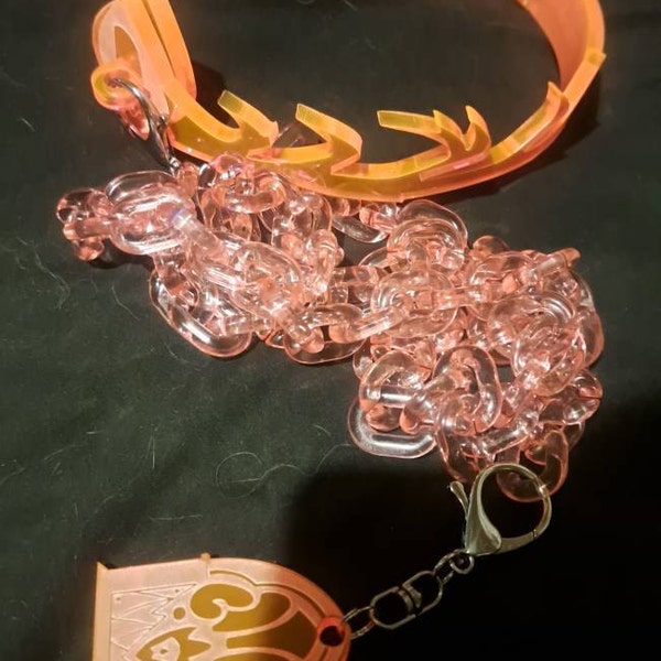 Hazbin Hotel Acrylic Alastor Cosplay Collar With Acrylic Chain - Etsy