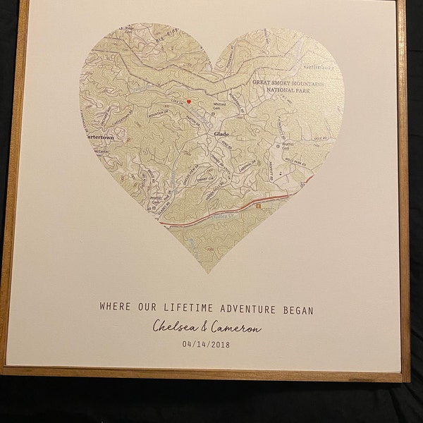 Personalized Map Art Couples Engagement, Wedding Gifts | Personalized ...
