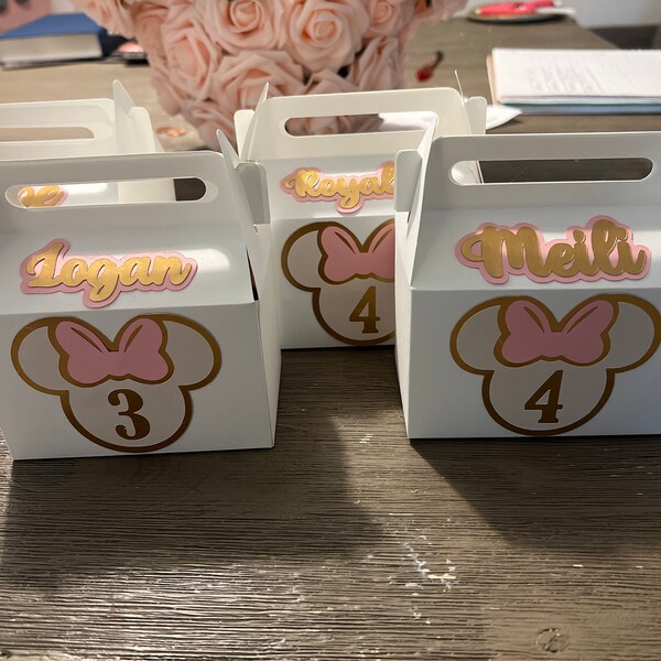 Minnie Inspired Birthday Party Favor Boxes - Etsy